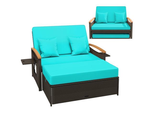 Click here for SlickBlue Outdoor Wicker Daybed with Folding Panel... prices