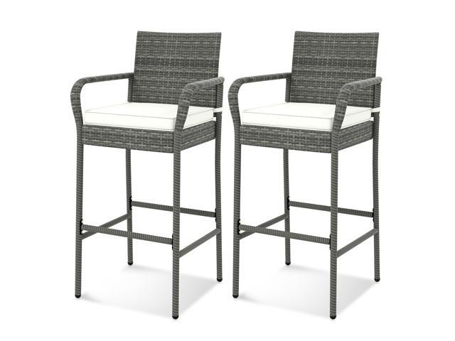 Click here for SlickBlue Patio Wicker Barstools with Armrests and... prices