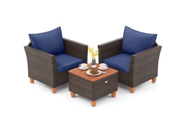 Click here for SlickBlue 3 Pieces Patio PE Wicker Furniture Set w... prices