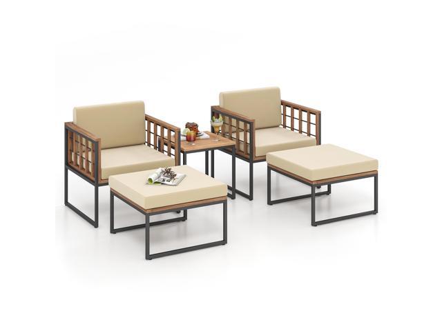 Click here for SlickBlue 5 Piece Outdoor Furniture Set Acacia Woo... prices