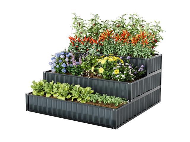 Click here for SlickBlue Heavy-Duty Metal Outdoor 3-Tier Raised G... prices