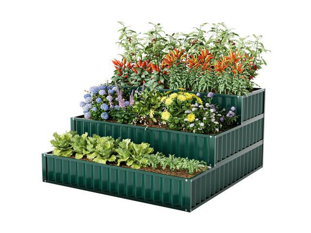 Click here for SlickBlue Heavy-Duty Metal Outdoor 3-Tier Raised G... prices