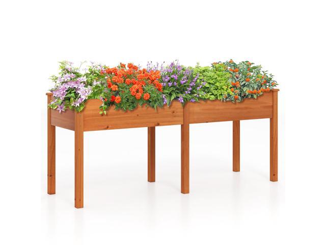 Click here for SlickBlue Fir Wood Outdoor Raised Garden Bed with... prices