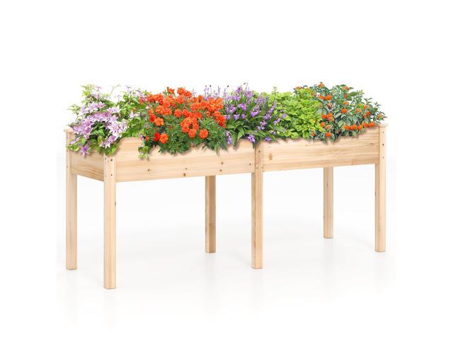 Click here for SlickBlue Fir Wood Outdoor Raised Garden Bed with... prices