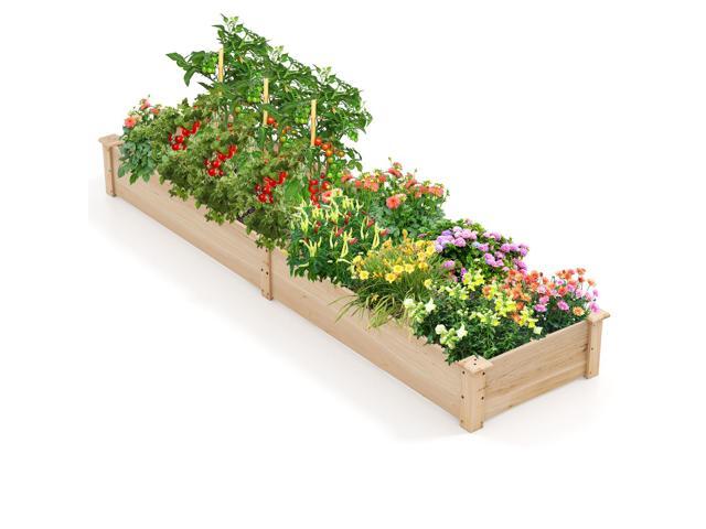 Click here for SlickBlue Wooden Raised Garden Bed with 2 Planter... prices