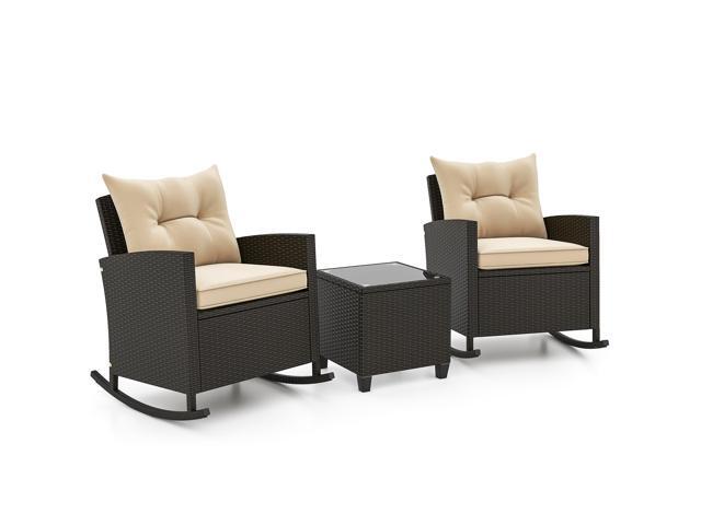 Click here for SlickBlue 3-Piece Patio Rattan Roker Chairs with T... prices