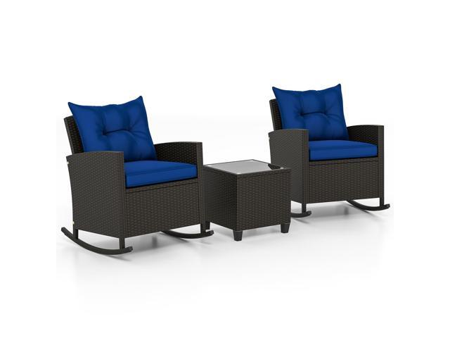 Click here for SlickBlue 3-Piece Patio Rattan Roker Chairs with T... prices