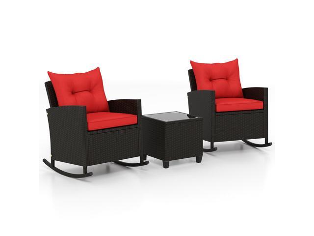 Click here for SlickBlue 3-Piece Patio Rattan Roker Chairs with T... prices