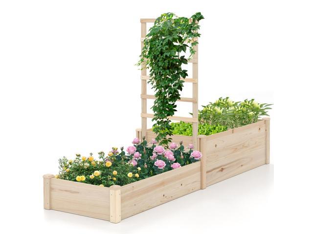 Click here for SlickBlue Raised Garden Bed with Trellis 87 Inch W... prices