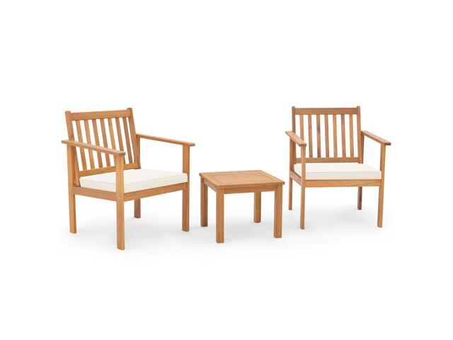 Click here for SlickBlue 3 Pieces Patio Wood Furniture Set with s... prices