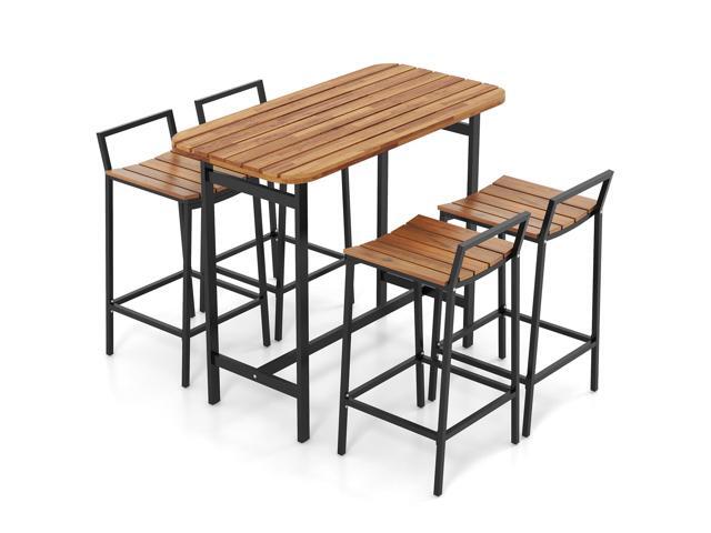 Click here for SlickBlue 5 Piece Acacia Wood Bar Table Set Bar He... prices