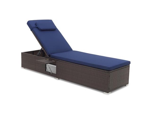 Click here for SlickBlue Outdoor PE RattanChaise Lounge with 6-le... prices