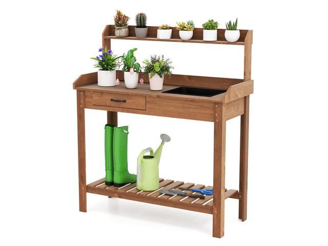 Click here for SlickBlue Outdoor Wooden Garden Table Work Station... prices