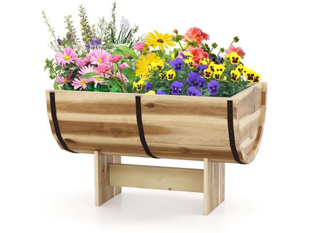 Click here for SlickBlue Outdoor Wooden Planter with Legs for Flo... prices