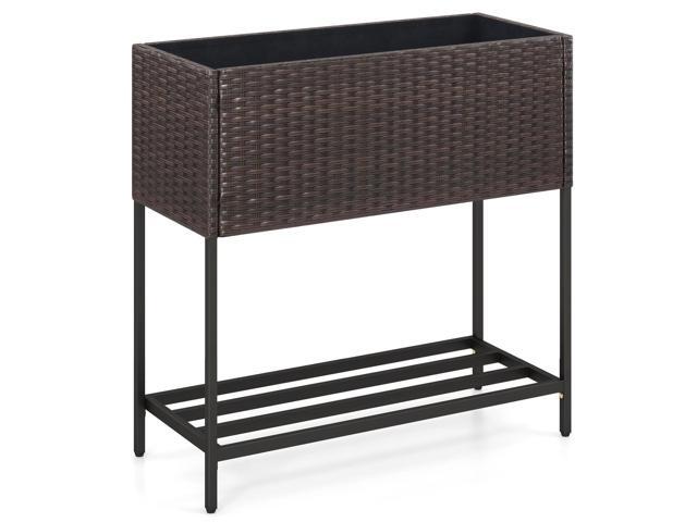 Click here for SlickBlue Wicker Raised Garden Bed with Storage Sh... prices