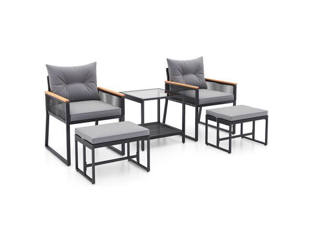 Click here for SlickBlue 5 Piece Outdoor Rattan Conversation Set... prices