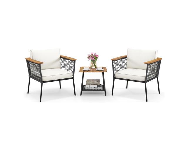 Click here for SlickBlue 3 Piece Patio Furniture Set Rattan Chair... prices