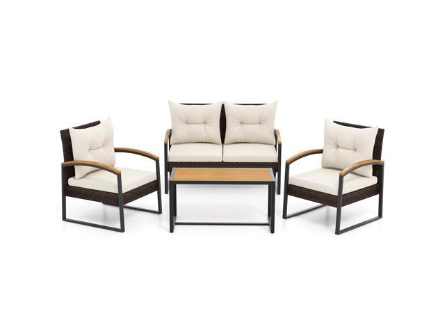 Click here for SlickBlue 4 Pieces Patio Conversation Set with Aca... prices