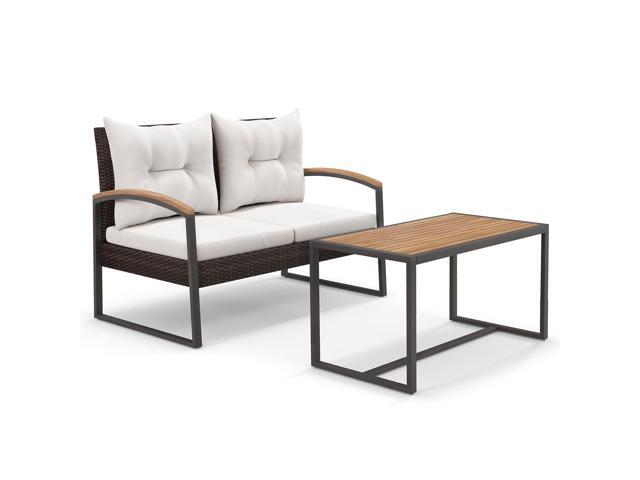 Click here for SlickBlue 2 Pieces Patio PE Wicker Furniture Set w... prices