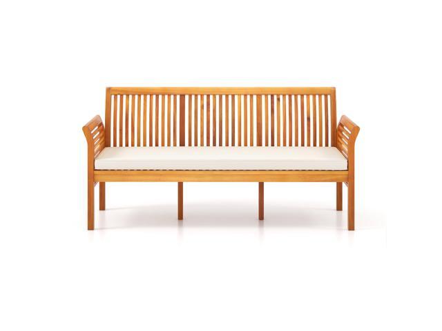 Click here for SlickBlue 62.5 Inches Patio 3-Seat Wood Bench with... prices