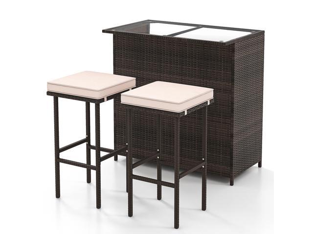 Click here for SlickBlue 3 Pcs Patio Bar Set with Tempered Glass... prices
