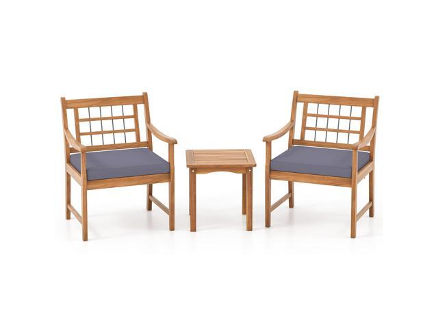 Click here for SlickBlue 3 Piece Wood Patio Furniture Set with Se... prices