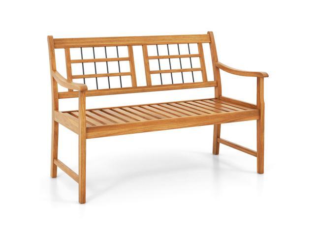 Click here for SlickBlue Patio Acacia Wood Bench with Curved Armr... prices