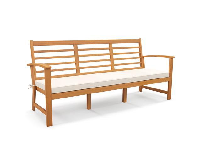 Click here for SlickBlue Patio Wood Bench with Seat Cushion and S... prices