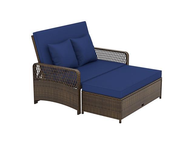 Click here for SlickBlue Adjustable Wicker Patio Daybed with 4-Le... prices