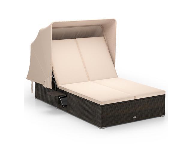 Click here for SlickBlue Patio Double Chaise Lounge with Shade Cu... prices