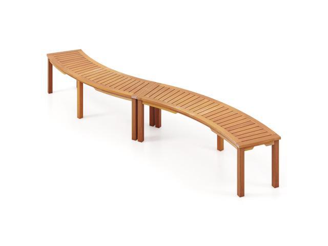 Click here for SlickBlue Outdoor Curved Acacia Wood Fire Pit Benc... prices