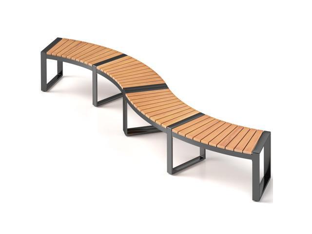 Click here for SlickBlue Patio Curved Bench with Slatted Seat and... prices