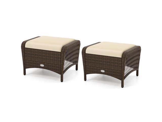 Click here for SlickBlue Set of 2 Outdoor Patio PE Wicker Ottoman... prices