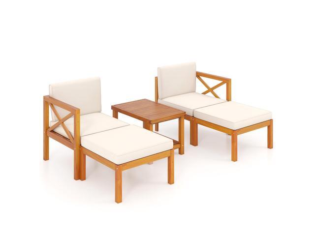 Click here for SlickBlue 5 Pieces Acacia Wood Patio Lounge Chair... prices