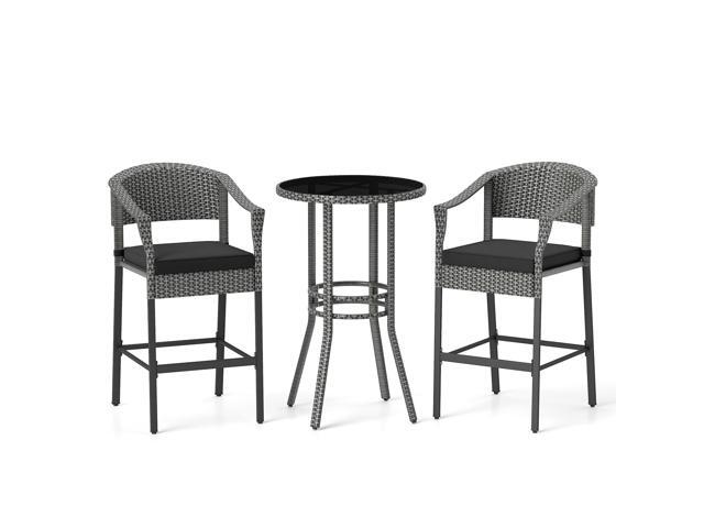 Click here for SlickBlue 3-Piece Outdoor Bar Set with Rattan Fini... prices