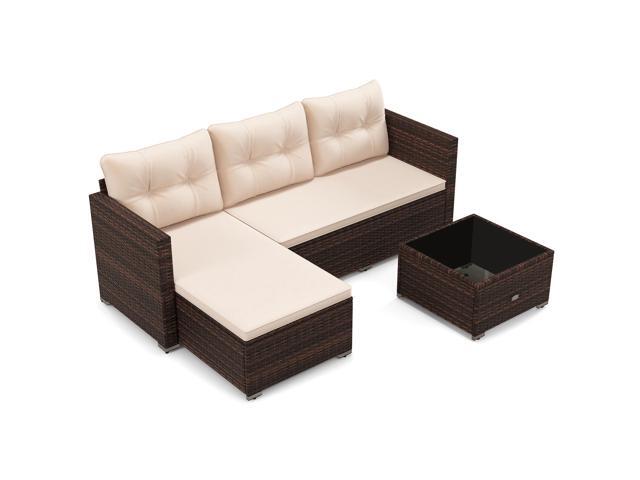 Click here for SlickBlue 4 Seats Outdoor Wicker Furniture Set wit... prices