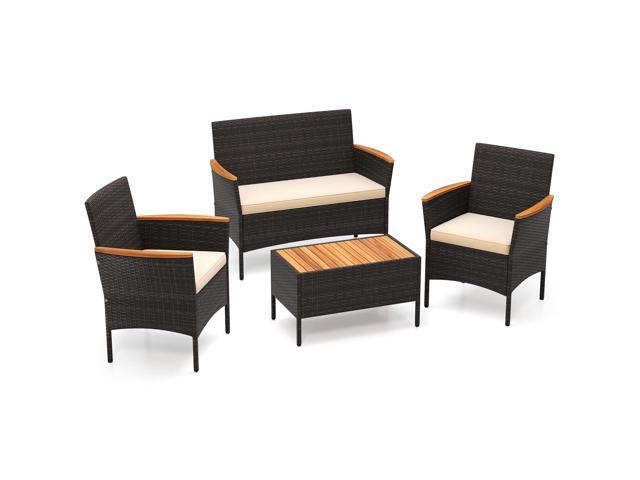 Click here for SlickBlue 4 Piece Patio Wicker Sofa Set 2 Rattan C... prices