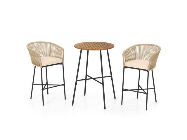 Click here for SlickBlue 3 Pieces Rope Woven Patio Bar Set with S... prices