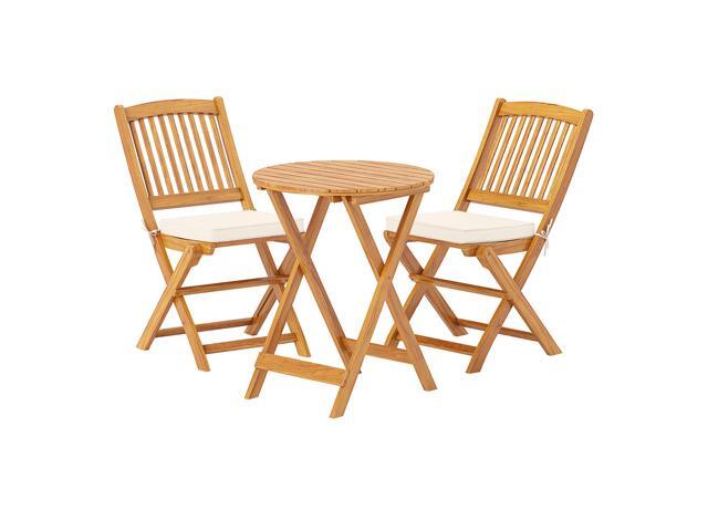 Click here for SlickBlue 3 Pieces Acacia Wood Patio Folding Bistr... prices