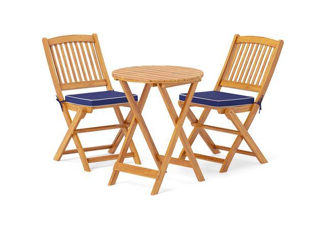 Click here for SlickBlue Folding Acacia Wood Bistro Set with Cush... prices