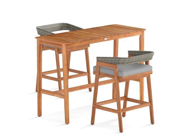 Click here for SlickBlue 3 Pieces Patio Counter Height Bar Set wi... prices