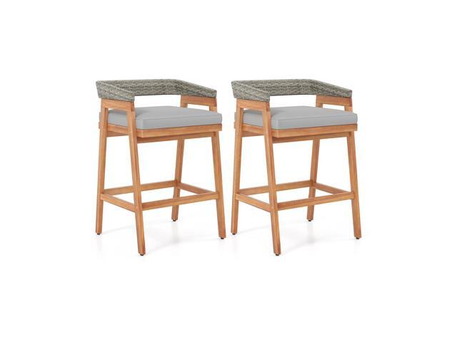 Click here for SlickBlue Set of 2 Patio Acacia Wood Counter Heigh... prices