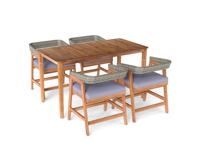 Click here for SlickBlue 5 Piece Patio Dining Set Solid Wood with... prices