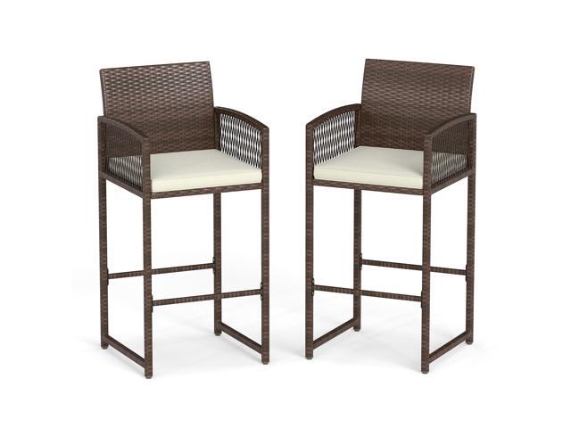Click here for SlickBlue Outdoor PE Wicker Bar Stools Set of 2 Pa... prices