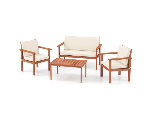 Click here for SlickBlue 4 Pieces Patio Furniture Set Acacia Wood... prices