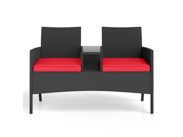 Click here for SlickBlue 2-Seat Patio Loveseat with Built-In Tabl... prices