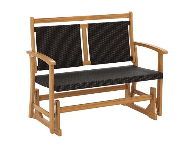 Click here for SlickBlue Patio Rattan Glider Bench for 2 with Aca... prices