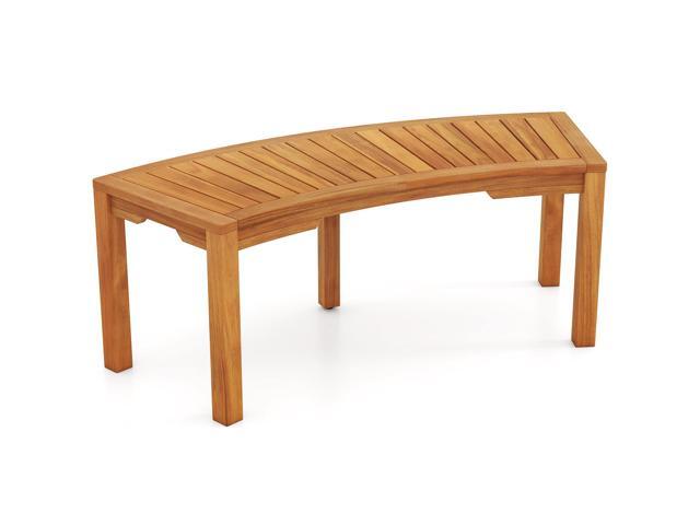 Click here for SlickBlue Set of 1 Outdoor Bench Acacia Wood Curve... prices