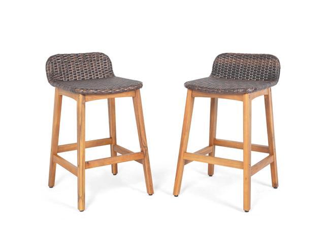 Click here for SlickBlue Solid Acacia Wood Bar Stools Set of 2 wi... prices
