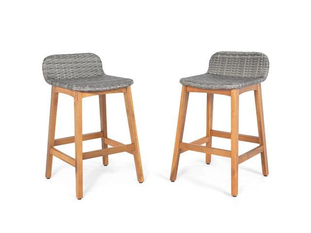 Click here for SlickBlue 2-Piece Acacia Wood Bar Stool Set with B... prices